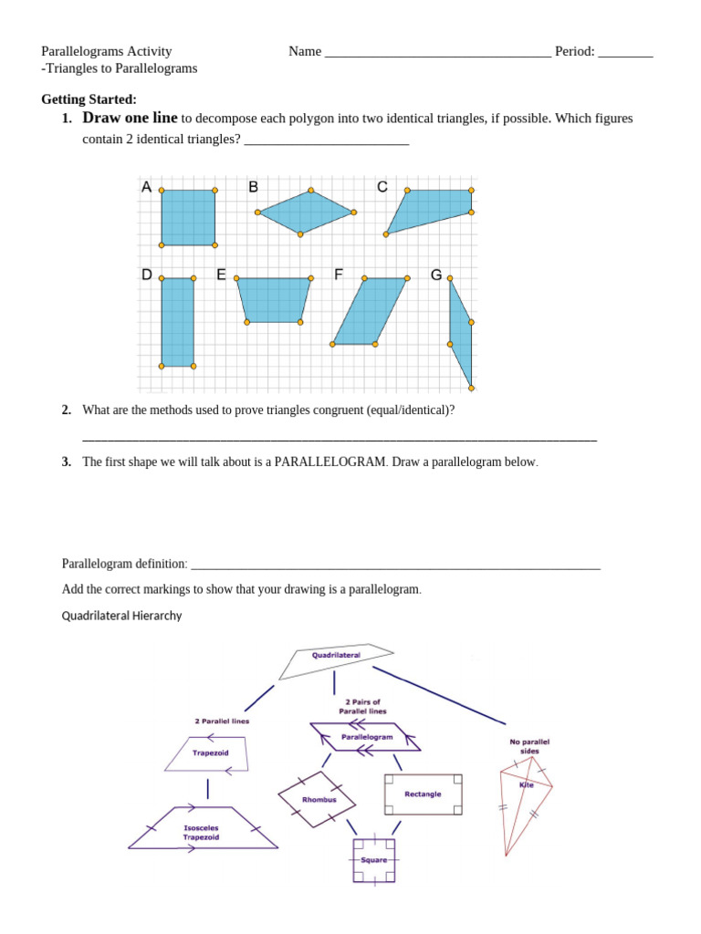 7.1 Notes Triangles to Parallelograms | PDF