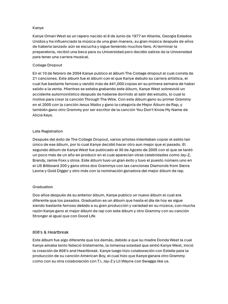 Kanye | PDF | Kanye West | premios Grammy