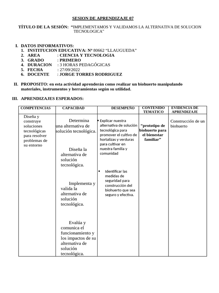 SESION DE APRENDIZAJE 06 PRIMER GRADO240922 | PDF | Maestros | Aprendizaje
