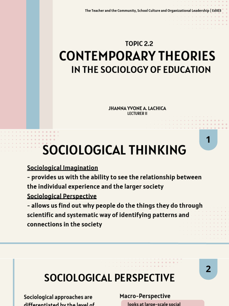 Sociological Theories in Education Analysis | PDF | Sociology | Institution