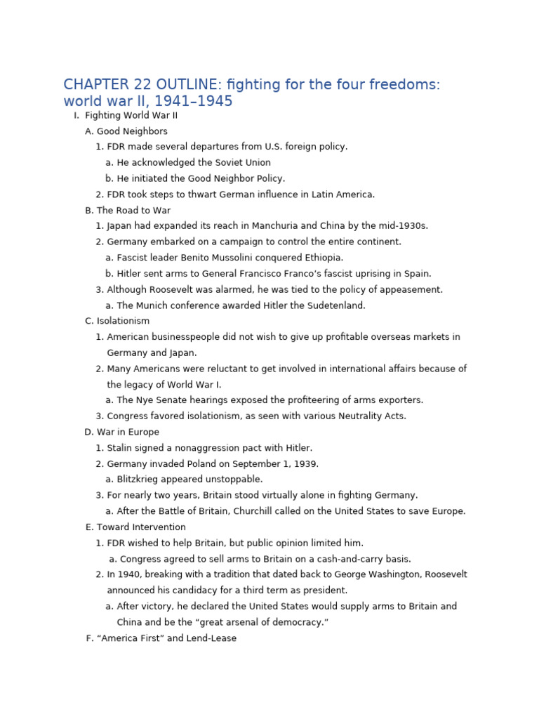 WWII: Fighting for Four Freedoms | PDF | Franklin D. Roosevelt ...