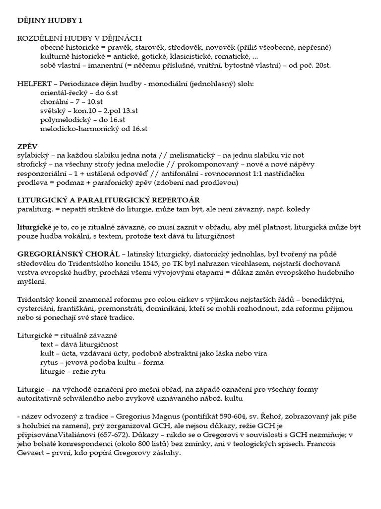 Dějiny Hudby 1 | PDF