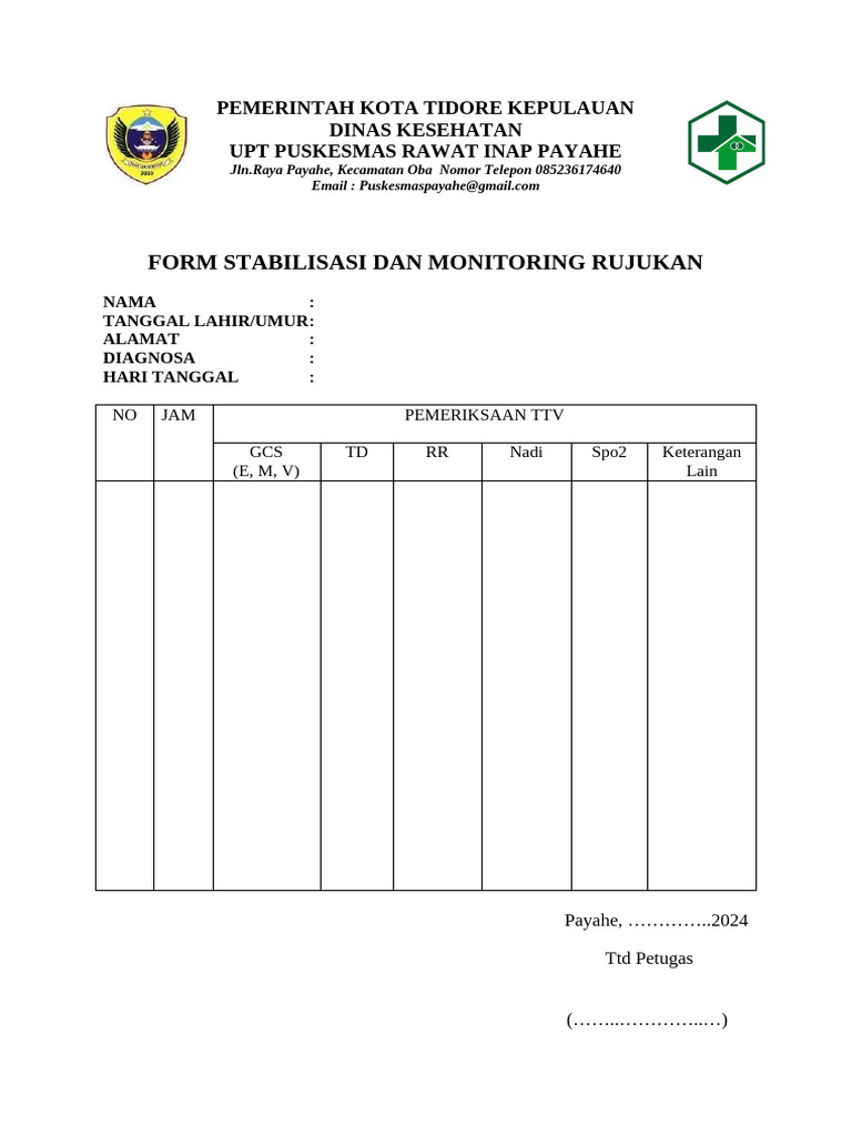 form monitoring pasien rujukan | PDF