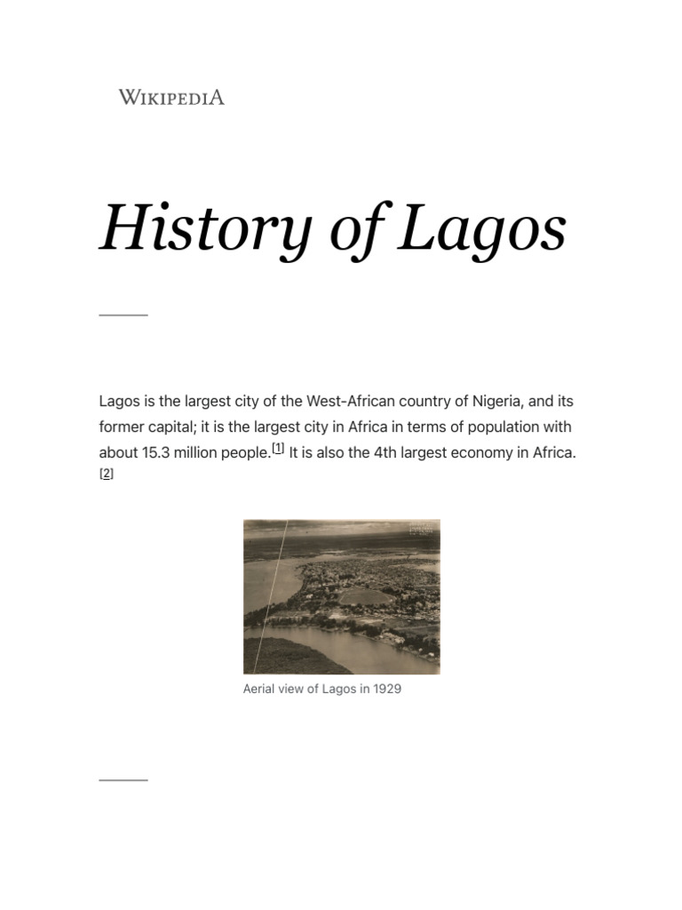 History of Lagos - Wikipedia | PDF | Nigeria