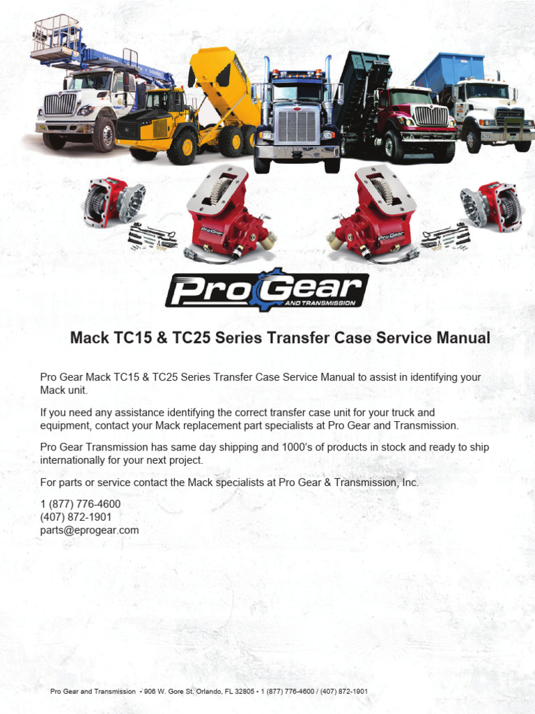 Mack TC15 & TC25 Transfer Case Manual | PDF | Clutch | Axle
