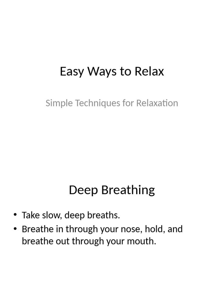 Easy Relaxation Techniques Guide | PDF