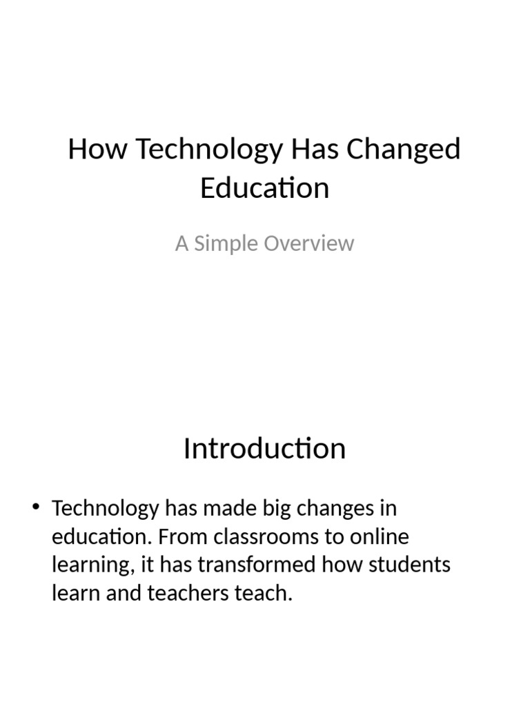 Technology Education Presentation | PDF