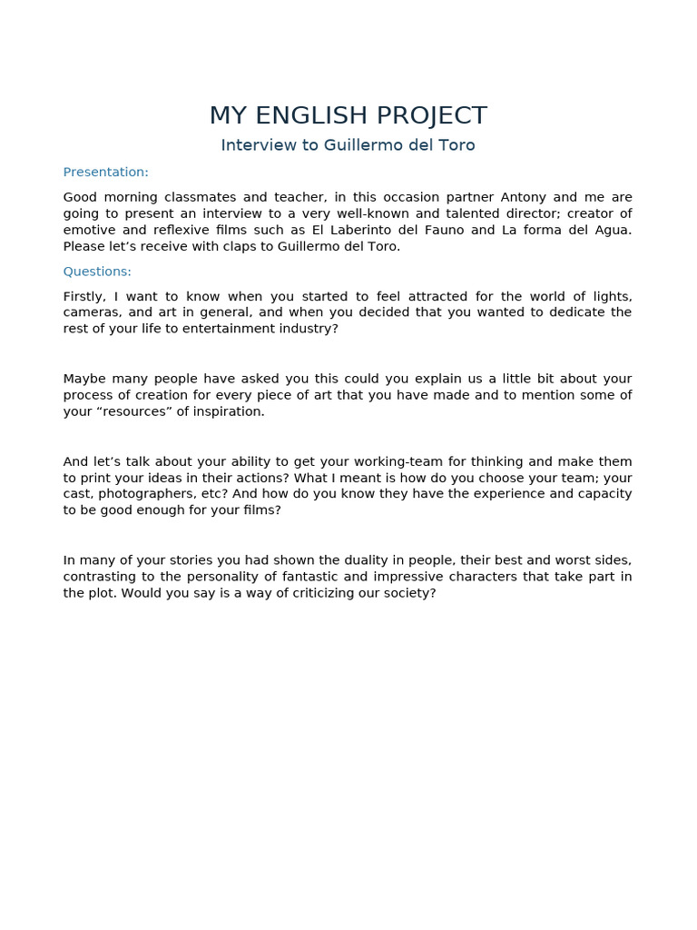 My English Project | PDF