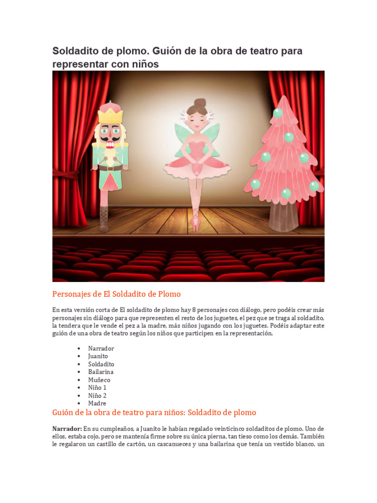 Guión de El Soldadito de Plomo para Niños | PDF