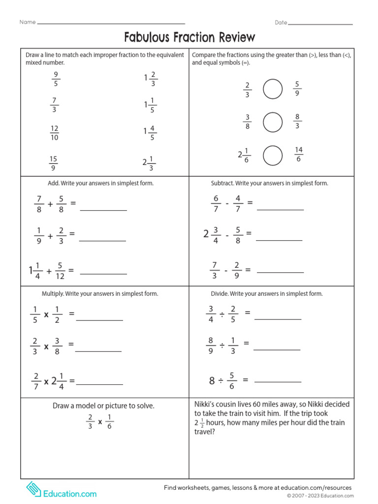 Fabulous Fraction Review | PDF | Lexicology | Mathematical Objects