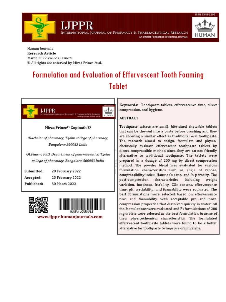 mouth tab furmula | PDF | Oral Hygiene | Human Tooth