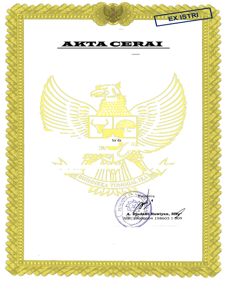 Contoh Akta Cerai 2024 dan Template | PDF