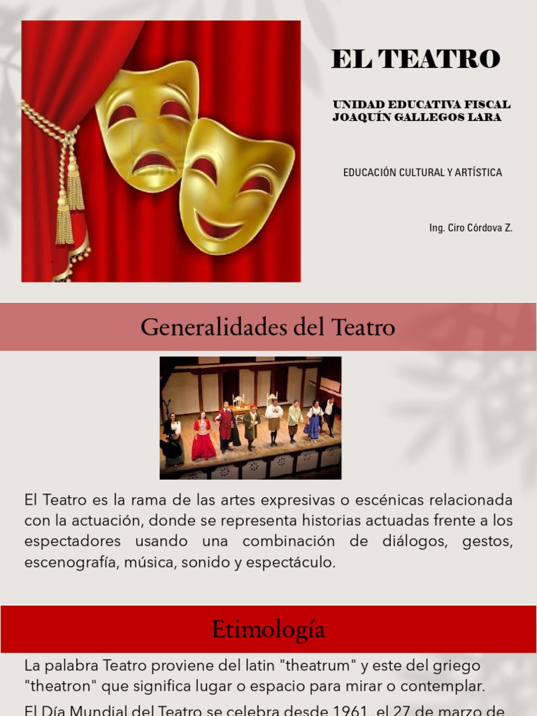 Introducción al Teatro: Historia y Tipos | PDF | Teatro | Las artes ...