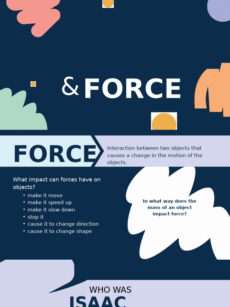 Force and Motion Student Presentation Colorful Illustrated | PDF ...