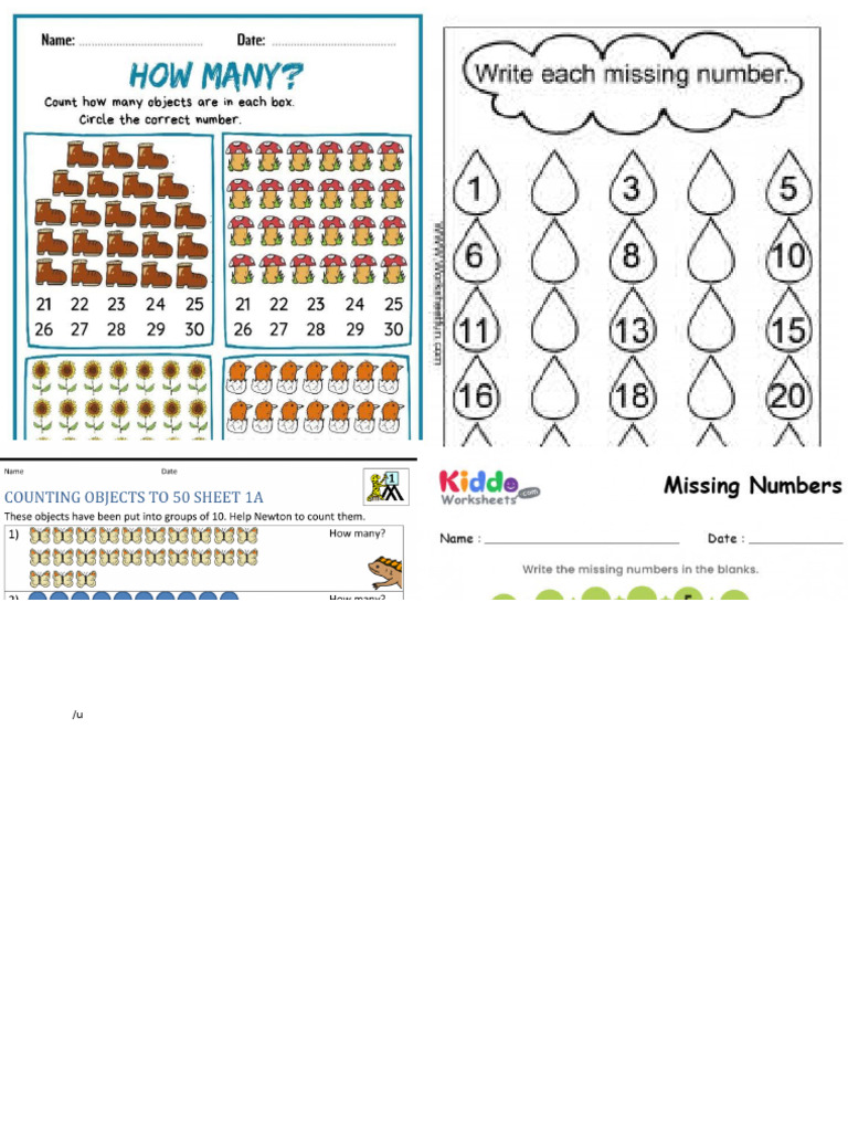 Worksheet Counting Numbers Grade 1 | PDF