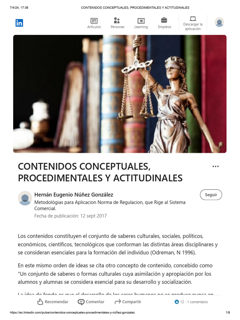 Contenidos Conceptuales, Procedimentales y Actitudinales | PDF ...