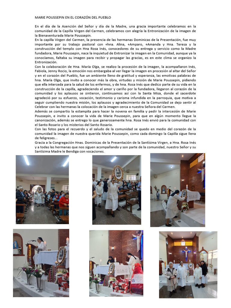 Entronización de Marie Poussepin en la Capilla | PDF | Espiritualidad ...