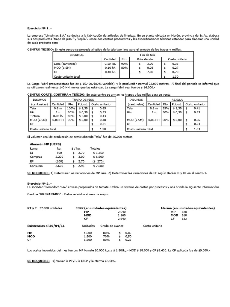 Ejemplos Ejercicios Segundo Parcial Práctico SC | PDF | Textiles | Industria textil