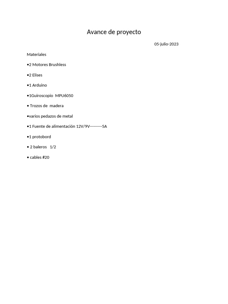 Avance de proyecto pid | PDF