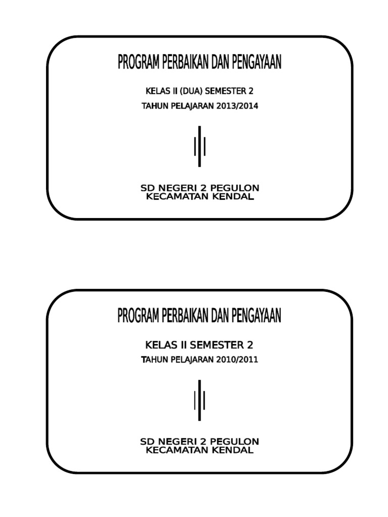Cover Program Perbaikan Dan Pengayaan SMT 2 2010-2011 | PDF