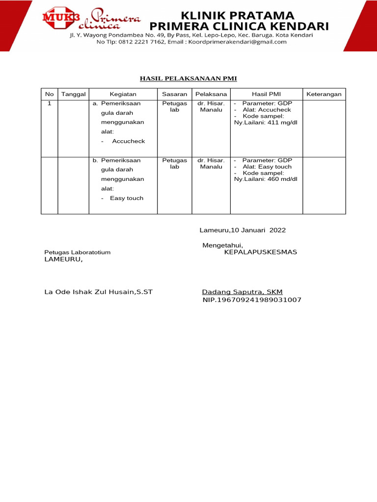 Bukti Pelaksanaan Pmi Dan Pme | PDF