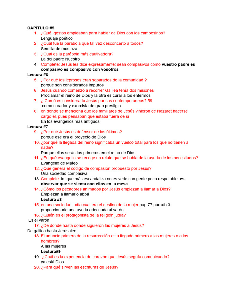 Preguntas de FFCC | PDF | Jesús | orador del Señor