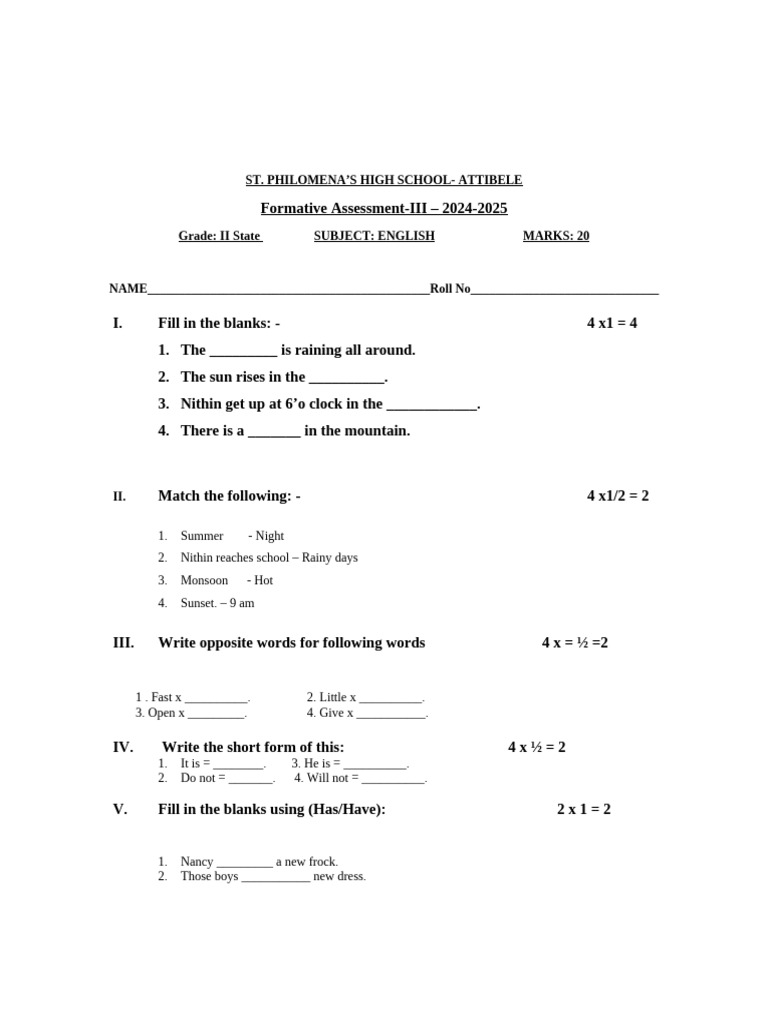 English FA3 | PDF