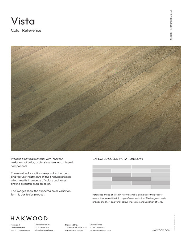 Hakwood Color Reference Sheet - Vista | PDF