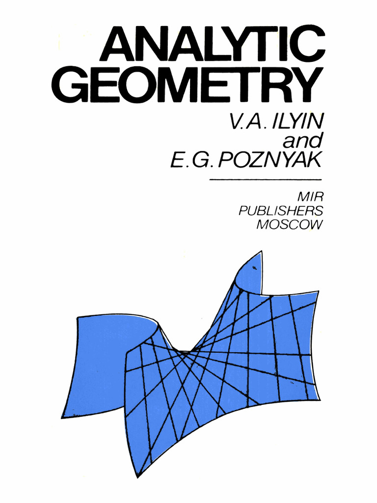 V.a. Ilyin, E.G. Poznyak - Analytic Geometry - Mir - 1984 (1) | PDF | Coordinate System ...