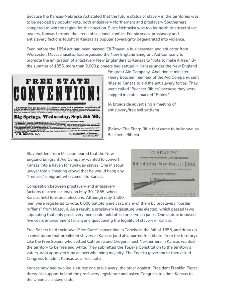 Bleeding Kansas | PDF | Abolitionism In The United States | Slavery