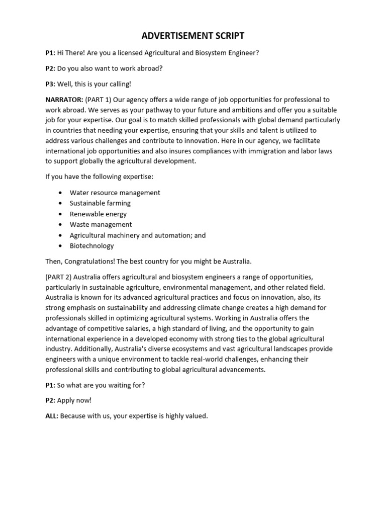 ADVERTISEMENT-SCRIPT | PDF