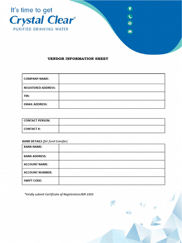 CCI (Vendor Information Sheet) | PDF