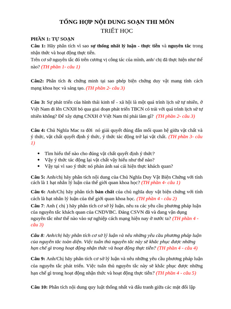 5.T NG H P N I Dung So N Thi Môn | PDF