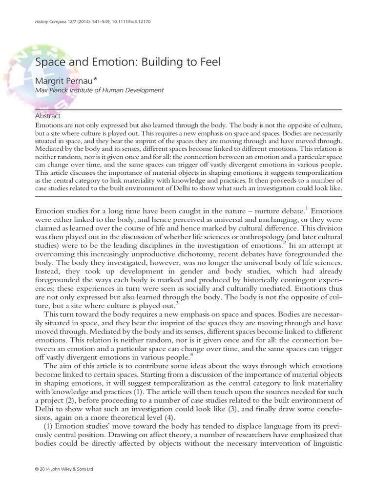 Space_and_Emotion_Building_to_Feel | PDF | Experience | Emotions