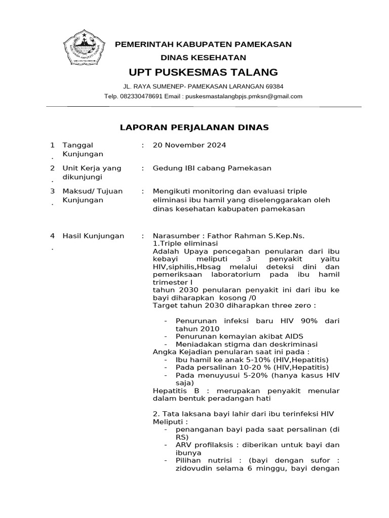 Format Laporan Perjadin | PDF