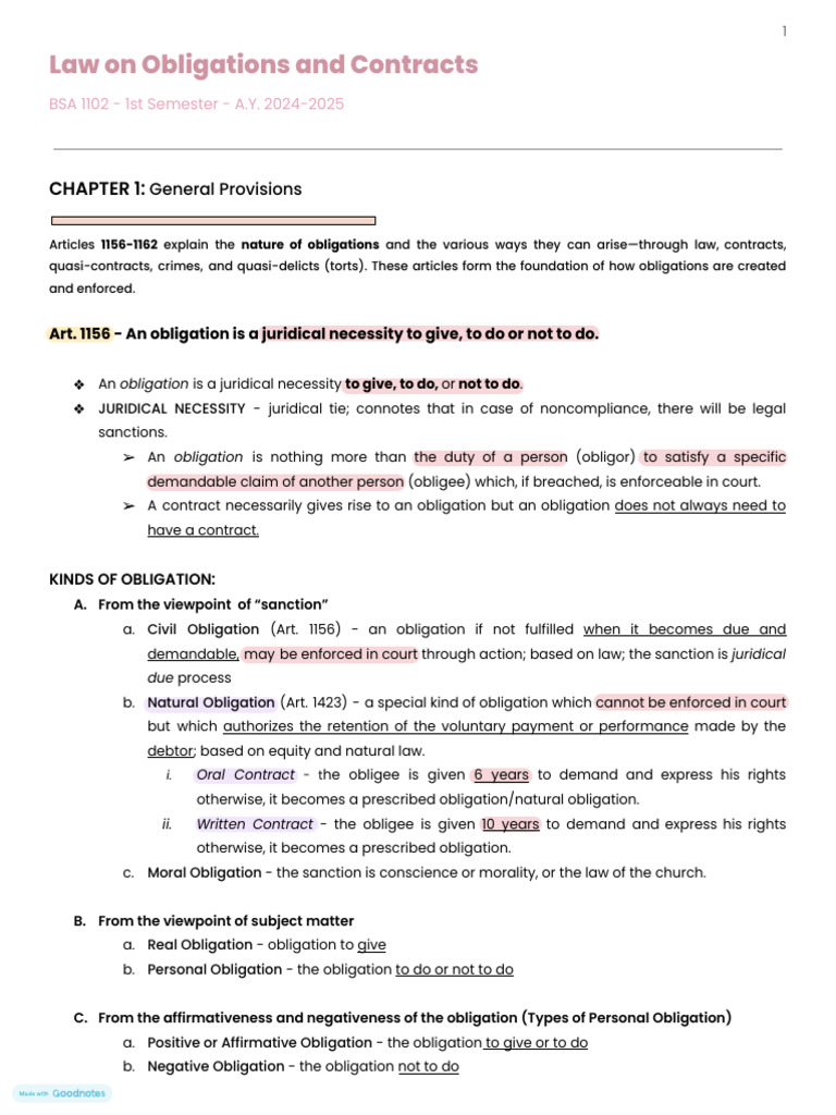 Law on Obligations and Contracts All Chapters | PDF | Law Of Obligations | Negligence
