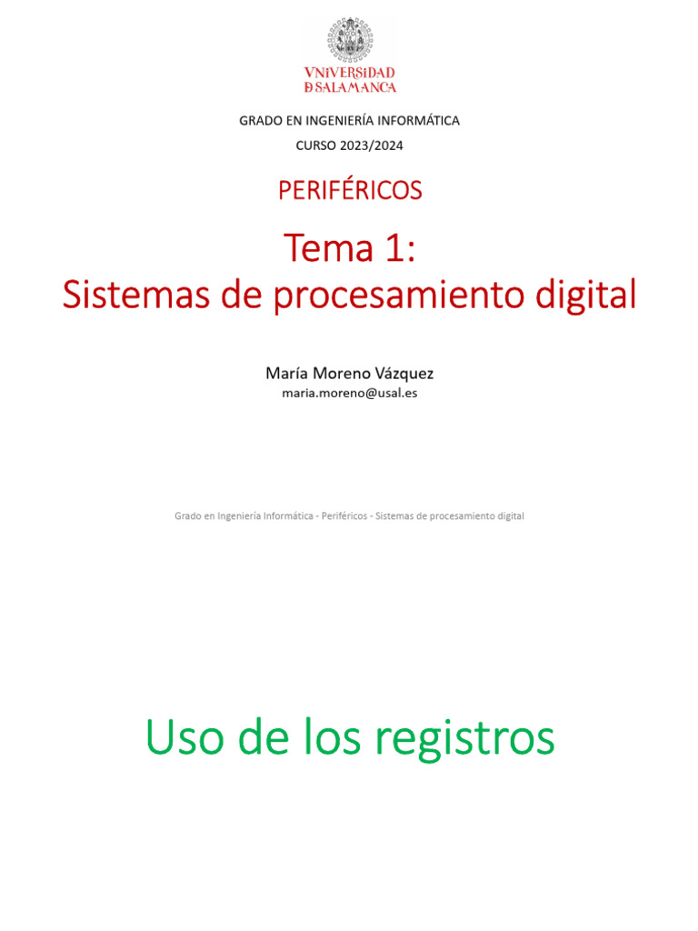Registros en Sistemas Digitales CPU | PDF | Unidad Central de ...