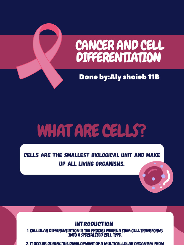 Cancer and Cell Differentiation Aly Shoieb 11B | PDF | Cellular ...