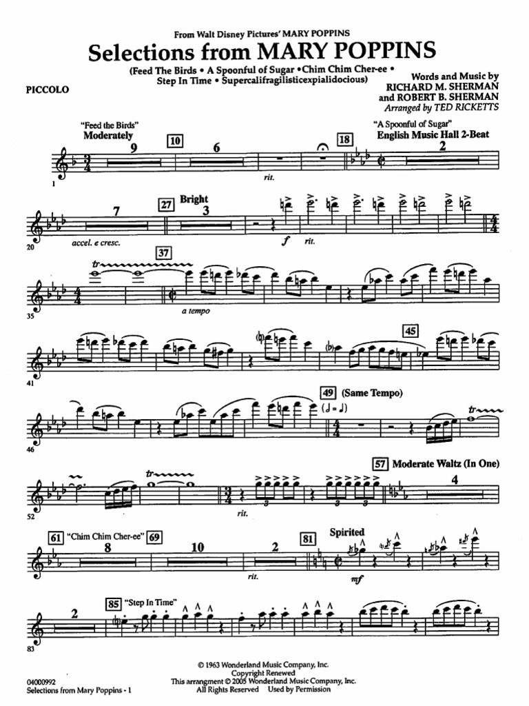 Selections From MARY POPPINS - Richard M. Sherman, Robert B. Sherman Arr. Ted Ricketts | PDF