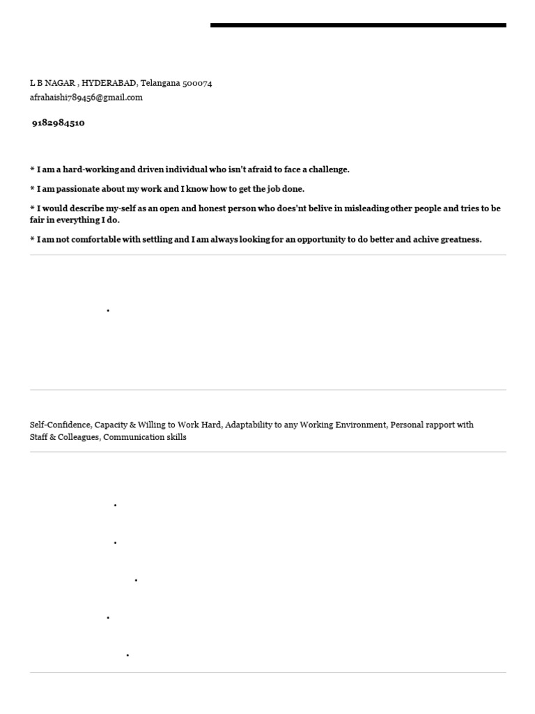 Afrah Aishi CV | PDF