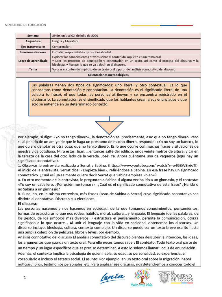 LENGUA 3 | PDF | Discurso | Connotación