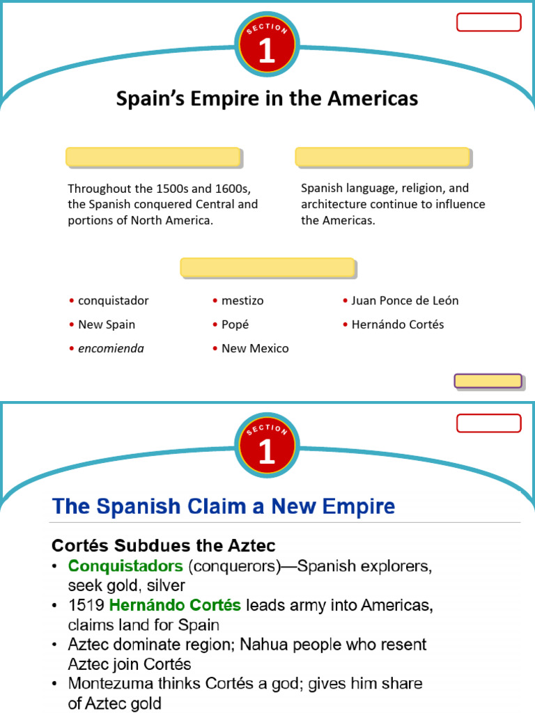 Lesson 1 Spain’s Empire in the Americas 2023 | PDF | Spanish Colonization Of The Americas ...
