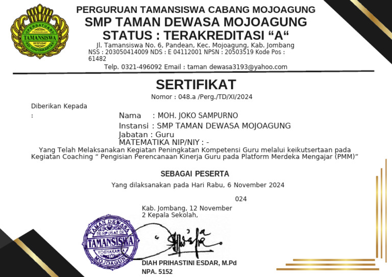 Penghargaan Sertifikat SRI | PDF