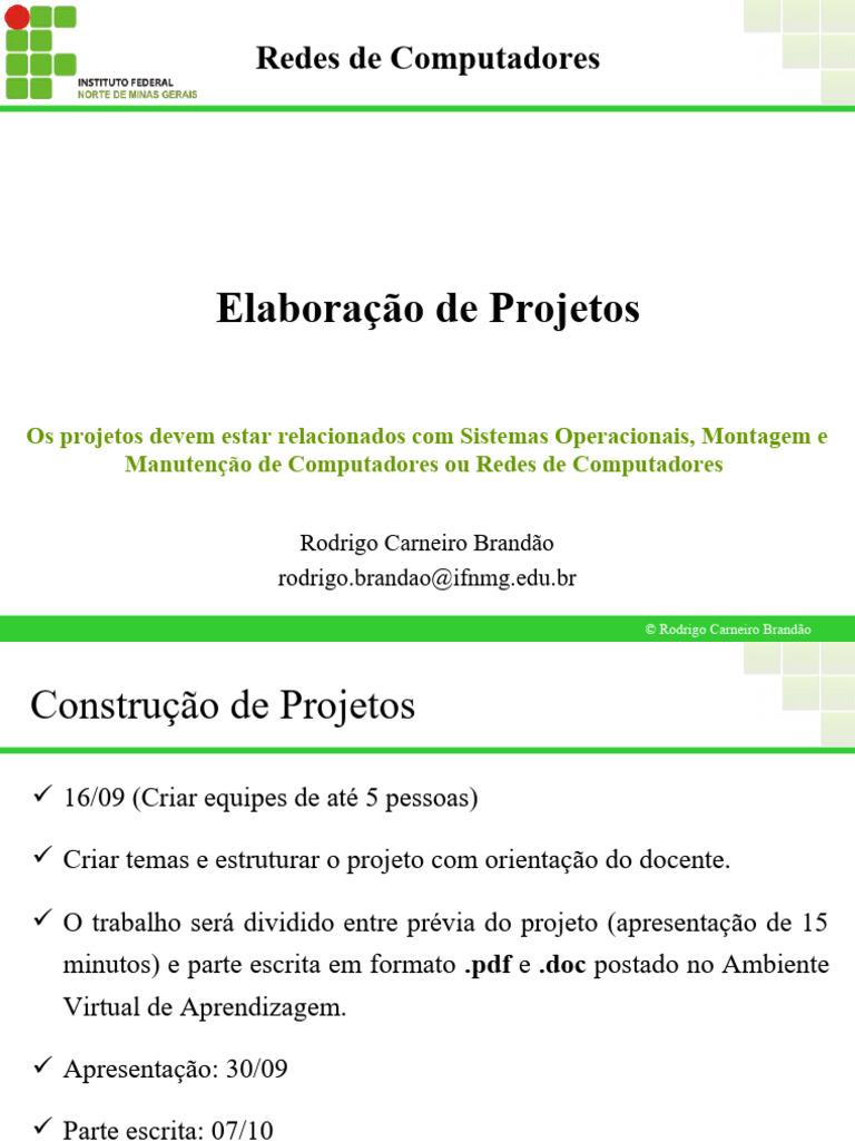 Trabalho - Projetos - 2 Ano de Informática | PDF