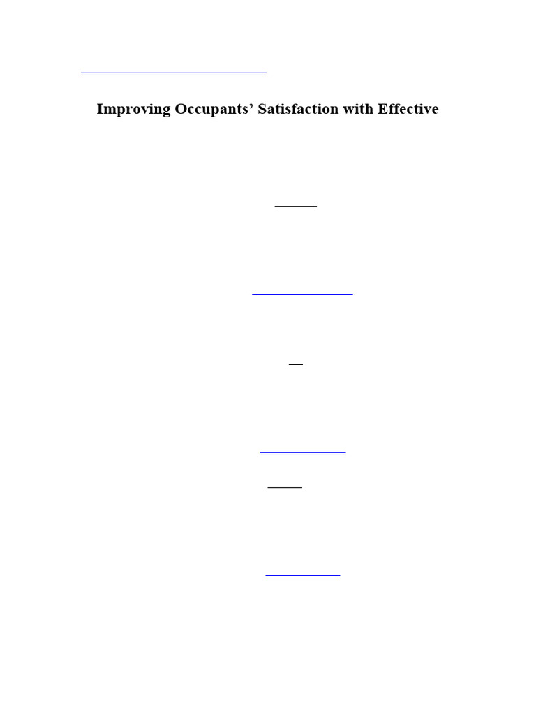 Improving_Occupants_Satisfaction_with_Ef (1) | PDF | Logistic Regression | Survey Methodology