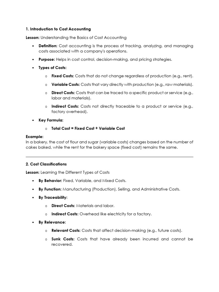 Cost Acctg. Introduction Plus Advance Review | PDF | Cost Accounting | Management Accounting