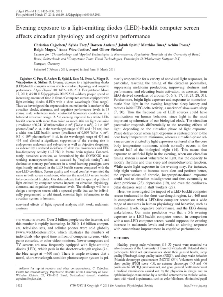 Evening Exposure To A Light-Emitting Diodes (LED) - Backlit Computer ...