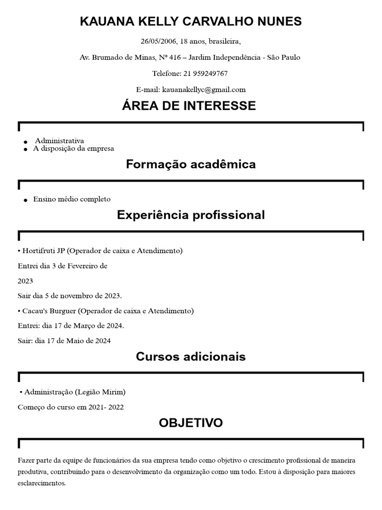 Kauana Kelly Carvalho Nunes - Docx 20250107 153315 0000 | PDF