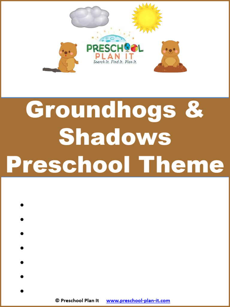 Groundhogs & Shadows Preschool Theme: Includes | PDF | Science | Corn ...