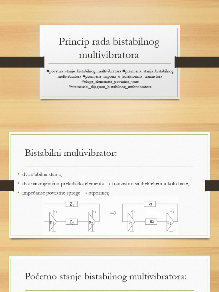 IDE III 28 - Princip Rada Bistabilnog Multivibratora-prezentacija | PDF